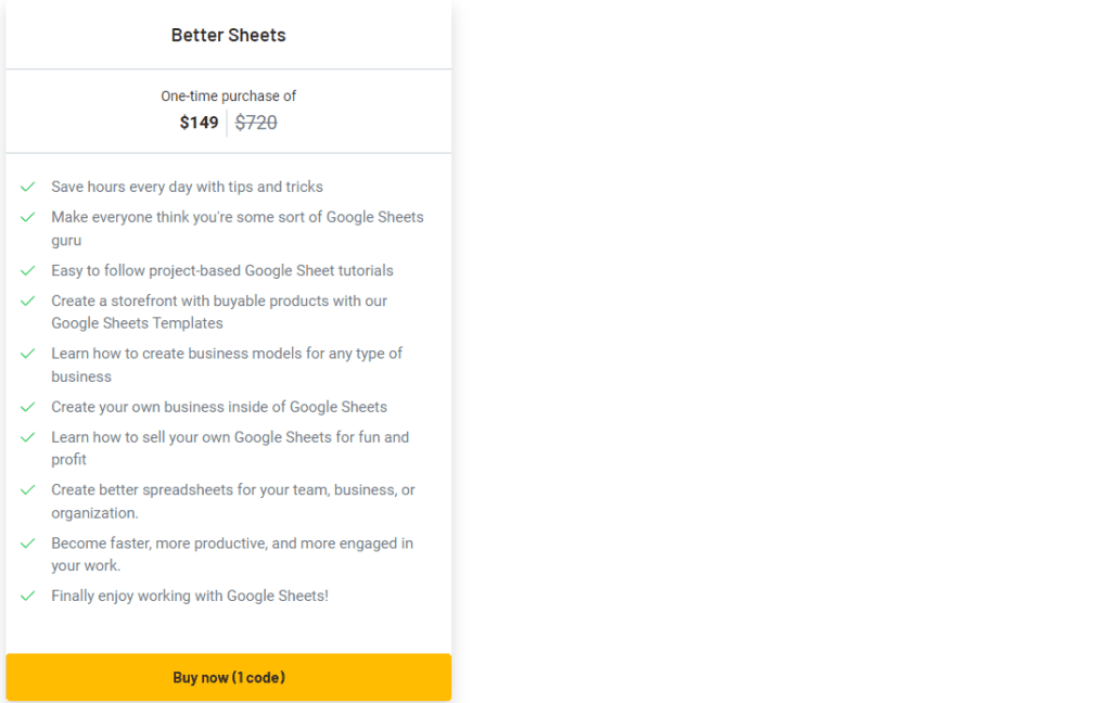 Better Sheets Lifetime Deal: Google Sheets Tools