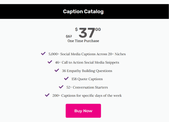 Content Craft Caption Catalog Lifetime Deal